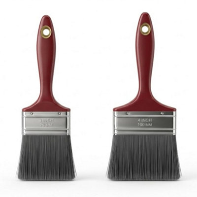 2pc 3 Inch And 4 Inch Paint Brush Set For Walls Wood Furniture And Home ...