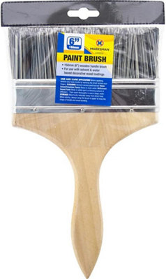 2Pc 6 Inch Paint Brush Wooden Handle Decorating Painting Brushes Set ...