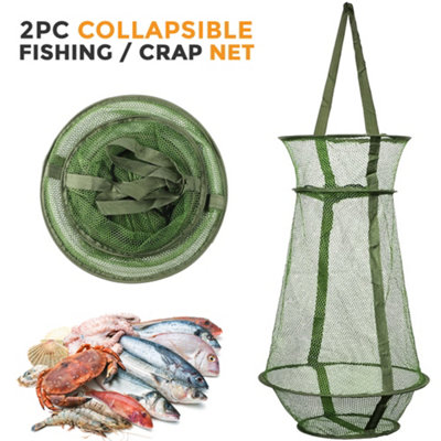 2pc Collapsible Fishing Mesh Traps Folding Fish, Crab & Crabbing Nets ...
