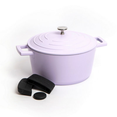 2pc Cookware Set with Lavender Non-Stick Cast Aluminium Casserole Dish ...