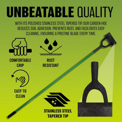 2Pc Garden Border Digging Fork & Dutch Hoe Set Tool Steel Gardening ...