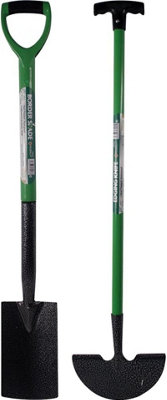 2Pc Garden Digging Shovel & Edge Hoe Tool Set Steel Gardening Soil ...