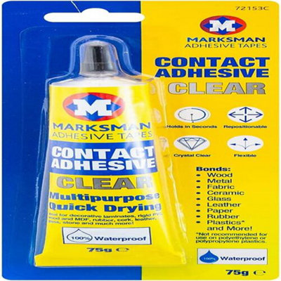 2Pc Multi Purpose Contact Adhesive Bond Water Proof Clear Quick Drying Home