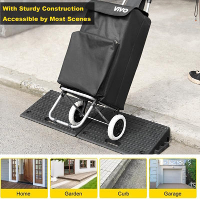 2pc Rubber Curb Step Ramps Rises Anti Slip Grip Kerb Access Mobility ...