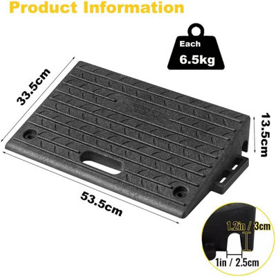 2pc Rubber Curb Step Ramps Rises Anti Slip Grip Kerb Access Mobility ...