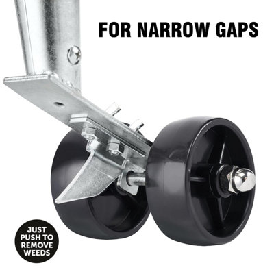 2pc Telescopic Weed Brush & Scraper Broom Head Patio Deck Scrub Block ...