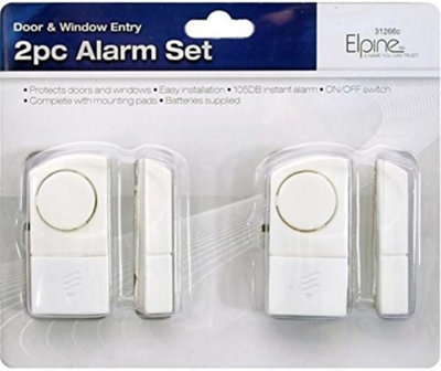 2Pc Window Door Entry Alarm Kit Home Shed Security Wireless Safety Set