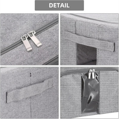 2PCS 100L Fabric Folding Storage Box with Handle