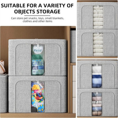 2PCS 100L Fabric Folding Storage Box with Handle