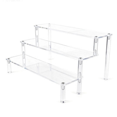 2pcs 3 Tiers Acrylic Clear Display Stand Thick Transparent Display