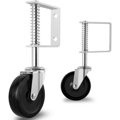 2Pcs 4 Swivel Spring Loaded Gate Castor Swivel Caster Wheel on Spring ...