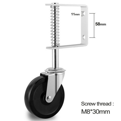 2Pcs 4 Swivel Spring Loaded Gate Castor Swivel Caster Wheel on Spring ...