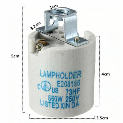 2Pcs Batten Lamp Holder E27 Heat Lamp Base Max 60W Ceramic Lamp Holder ...