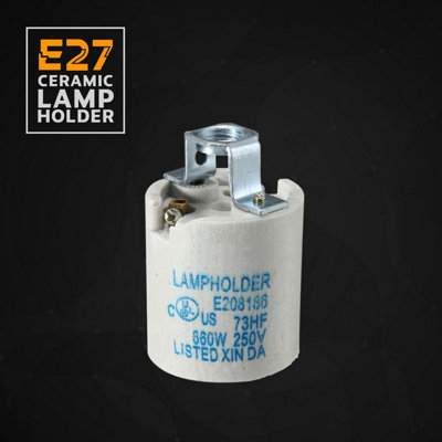 2Pcs Batten Lamp Holder E27 Heat Lamp Base Max 60W Ceramic Lamp Holder ...