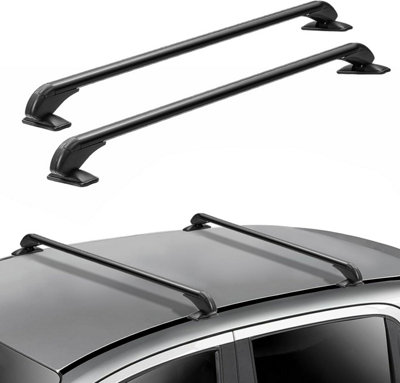 2PCS Car Roof Bars 95 cm - 105 cm Width Rack T-slot Lockable Aluminium ...