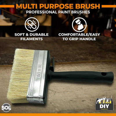 2Pcs Fence Paint Brushes, Block Brush Set, Decking Paint Brush, Shed ...