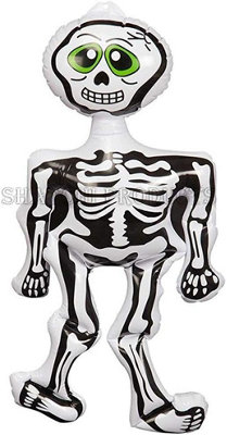 2Pcs Halloween Inflatable Skeleton 73cm Spooky Blow-Up Toy Party Horor ...