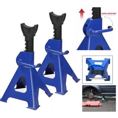 2Pcs Heavy Duty Axle Stands Floor Jack Lifting 3 Ton Capacity Stand