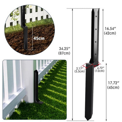 2PCS Heavy Duty Fence Post Repair Stake Kits Anchor Ground Spike Repair ...