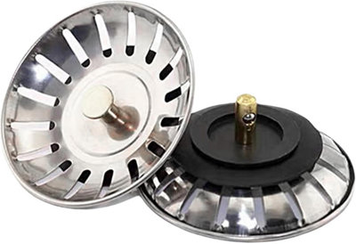2Pcs Kitchen Sink Plug Stainless Steel Sink Plug Strainer Kitchen Sink ...