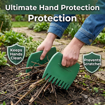 2Pcs Leaf Picker Upper, Leaf Scoops Hand Rakes, Leaf Grabber Claws Leaf ...