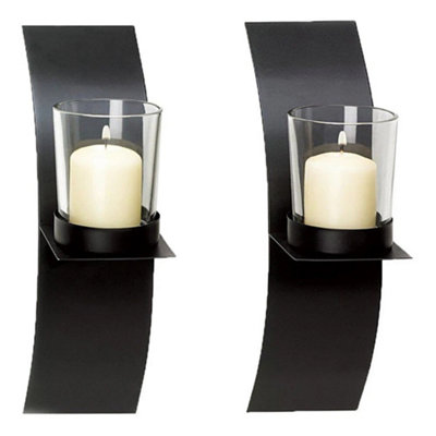 2Pcs Modern Candle Holder Tea Light Tray Brackets Wall Mount