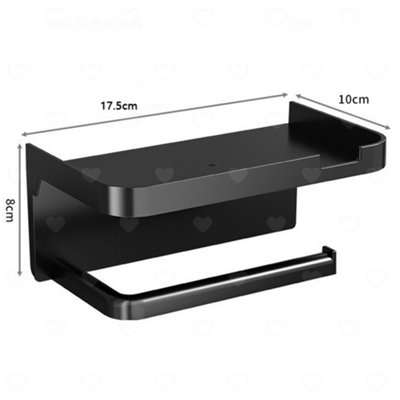 2Pcs No Drill Wall Mounted Toilet Paper Holder with Phone Shelf, Self ...