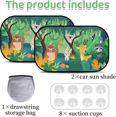 2PCS Static Cling Car Window Shades , UV Sun Protection Sun Shade ...