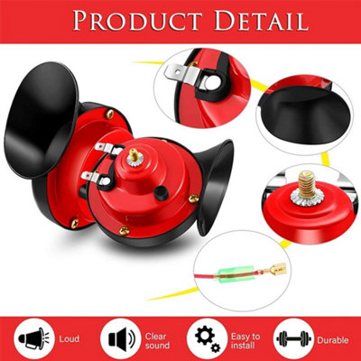 2PCS Super Horn 12V 300DB Super Loud Horn Snail Motorcycle Car Truck ...