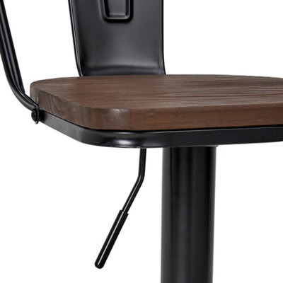 2Pcs Swivel Height Adjustable Bar Chairs Stools With Backrest For ...