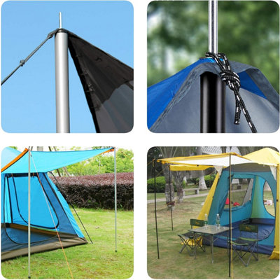 2pcs Tent Tarp Poles Universal Telescopic Adjustable Camping Awning ...