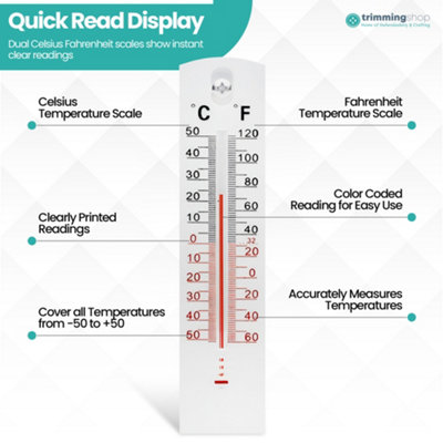 2pcs Thermometer, Room & Wall Thermometer Large Display Accurate ...