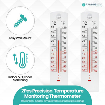 2pcs Thermometer, Room & Wall Thermometer Large Display Accurate ...