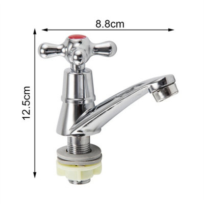 2Pcs Twin Basin Sink Hot and Cold Taps Pair Chrome Bathroom Water Faucets