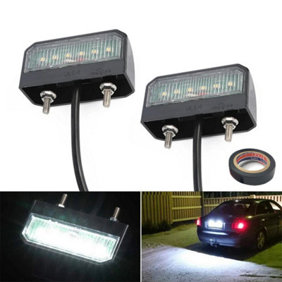 2Pcs Universal 6-LED License Number Plate Light Car Lorry Trailer Truck ...