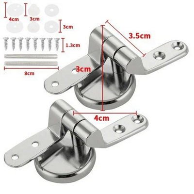 2Pcs Universal Zinc Toilet Seat Hinges Replacement Fittings