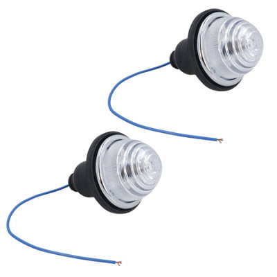 2pk 12v Front Side Lamp Light for Classic Car Trailer Caravan While / Clear