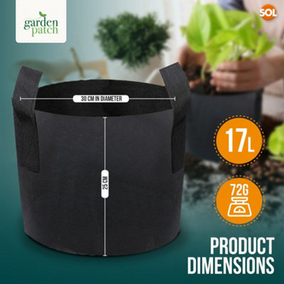 2pk 17L Fabric Grow Bags Ideal for Potato & Vegetable Planters Backyard ...