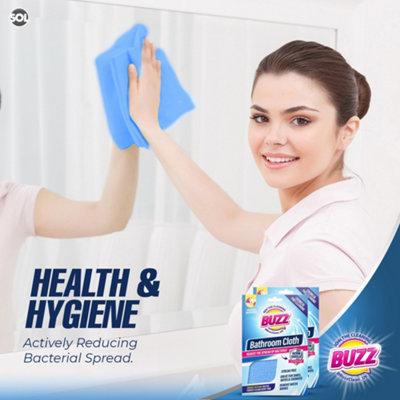 2pk Buzz Bathroom Cleaning Cloths with Germ Shield, Streak-Free ...
