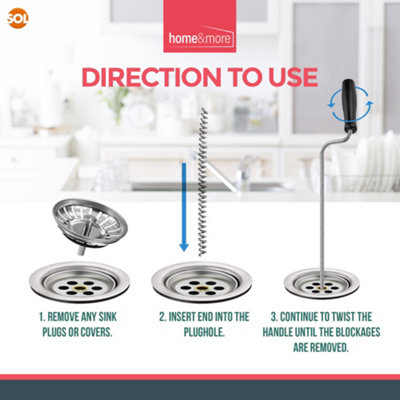 2pk Drain Snake Unblocker 100cm Kitchen Sink Unblocker Tool Plumbing Snake Shower Drain Unblocker Tools for