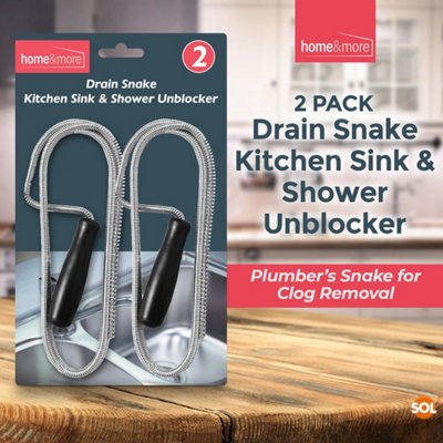 2pk Flexible Drain Unblocking Rods 1M Long Sink Unblocker