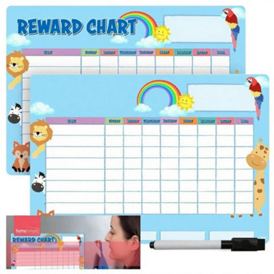 2pk Magnetic Reward Chart Reusable Behaviour Chore For Kids Children ...