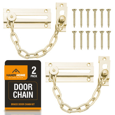 2pk Security Chain for Front Door, Brass Safety Chain Door Lock, Door ...