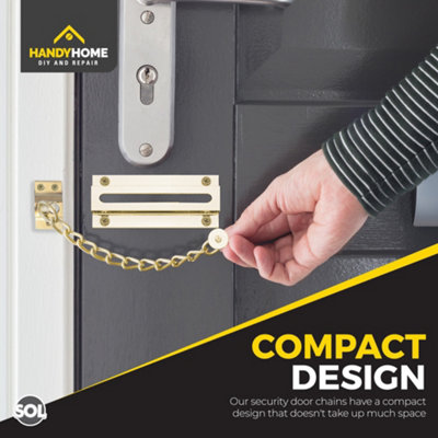 2pk Security Chain for Front Door, Brass Safety Chain Door Lock, Door ...