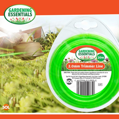 2pk Strimmer Wire 2.0mm x 20m Heavy Duty Strimmer Line Clear Strimmer ...