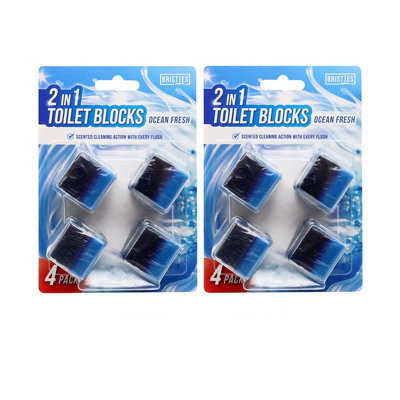 2PK x 2In1 Toilet Blocks Cube Ocean Fresh 4Pack