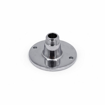 2x 1/4" x 1/4" Chrome Plated Floor Plate with Male Threaded Outlet for ...