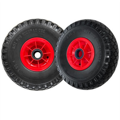 2x 10" Puncture-Proof Solid Wheel for Sack Truck, 26cm Hand Truck Trolley Wheelbarrow Tyre ...