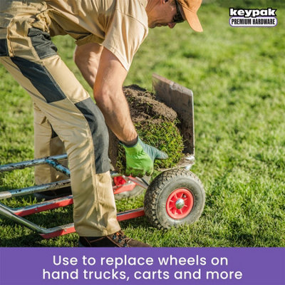 2x 10" Puncture-Proof Solid Wheel for Sack Truck, 26cm Hand Truck Trolley Wheelbarrow Tyre ...