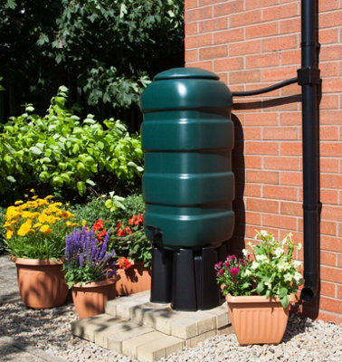 2x 100L Slimline Water Butt Sets Space Saving Water Container Stand Tap ...